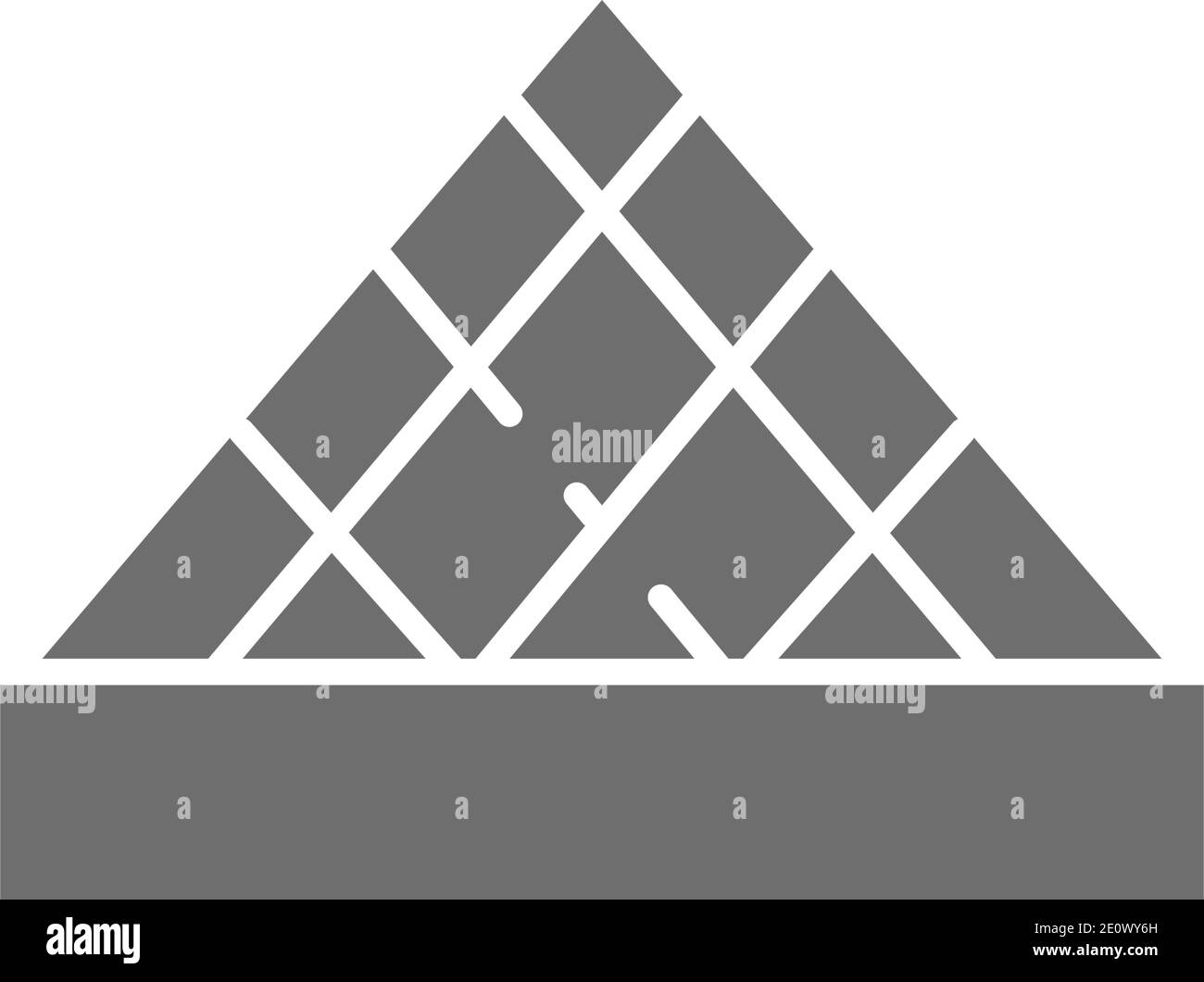 Louvre Museum, landmark of Paris, France grey icon Stock Vector Image ...