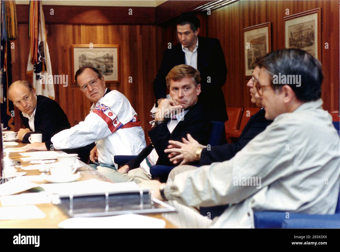 Camp David, Maryland - August 4, 1990 -- United States President George ...