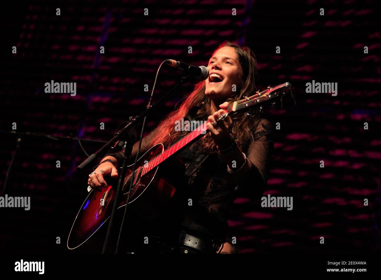 Vanille Clerc (daughter of Julien Clerc) singing at Opening Party of ...