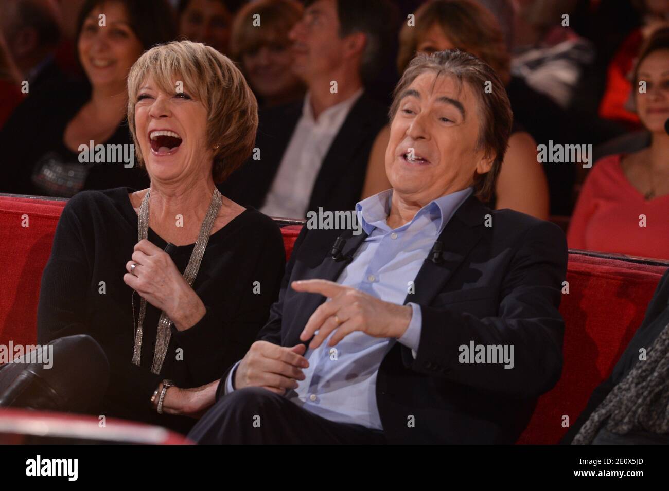 Alice Dona and Serge Lama at the taping of Vivement Dimanche on ...