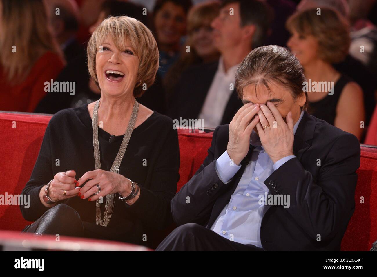 Alice Dona and Serge Lama at the taping of Vivement Dimanche on ...