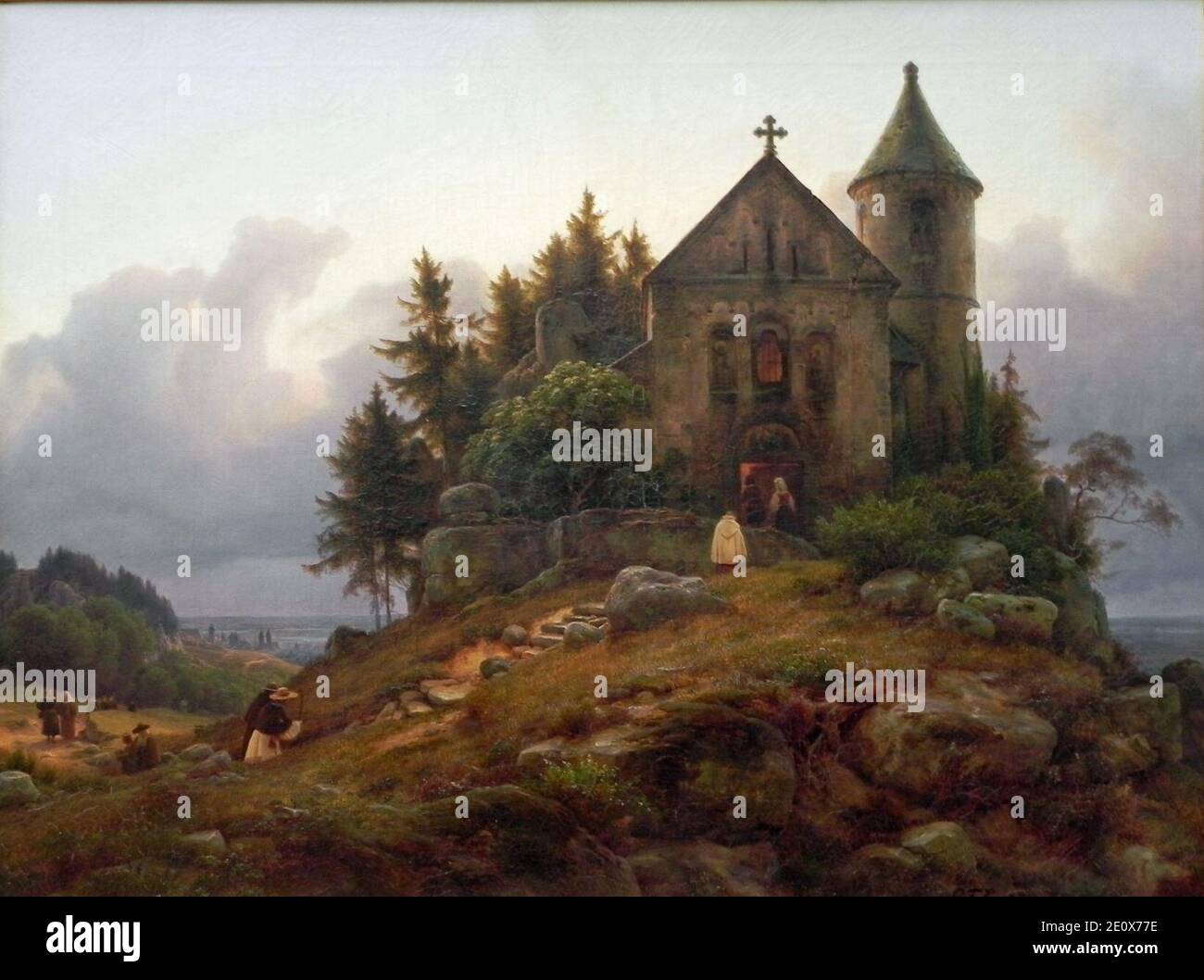 Carl Friedrich Lessing (3)Forest Chapel Stock Photo - Alamy