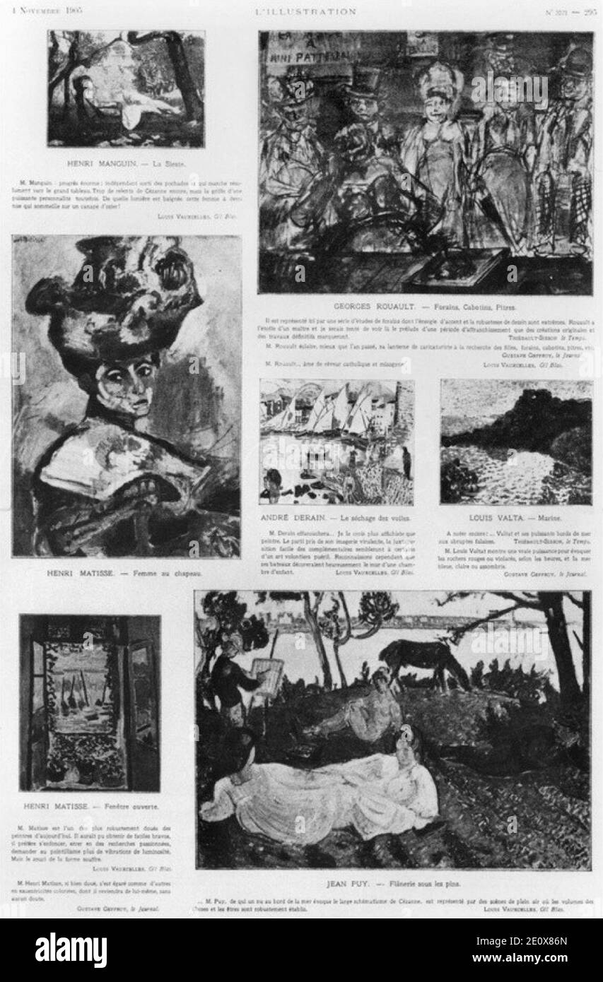 Les Fauves, Exhibition at the Salon D'Automne, from L'Illustration, 4 ...