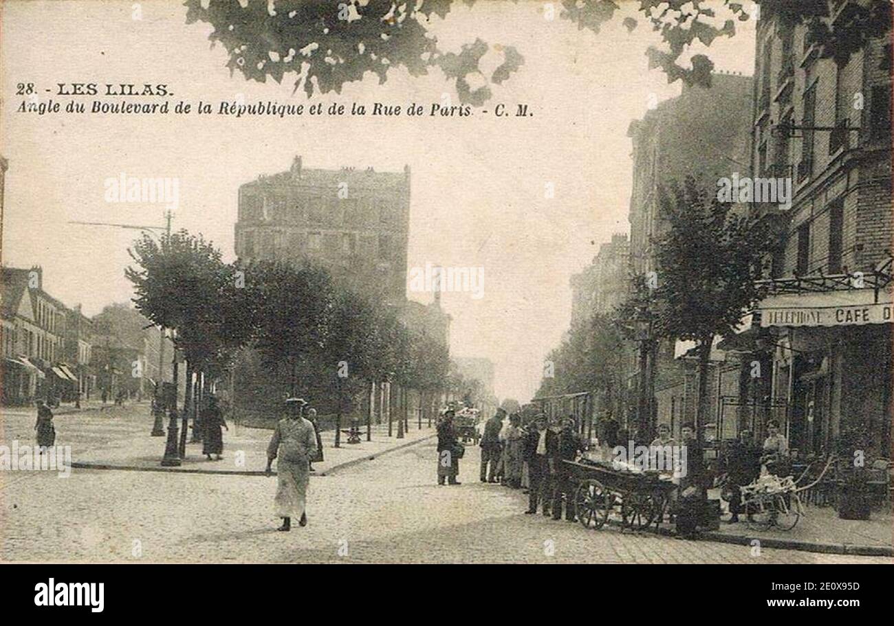Les Lilas.Rue de Paris.Boulevard de la République Stock Photo - Alamy
