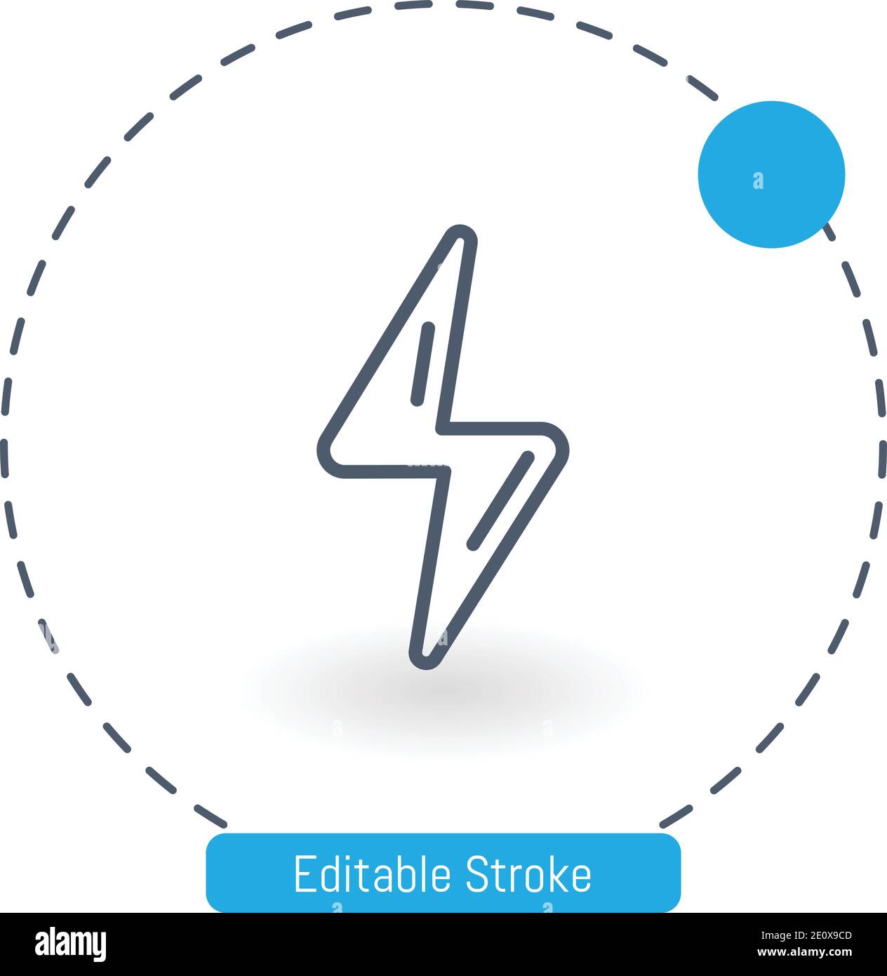 lightning vector icon editable stroke outline icons for web and mobile ...