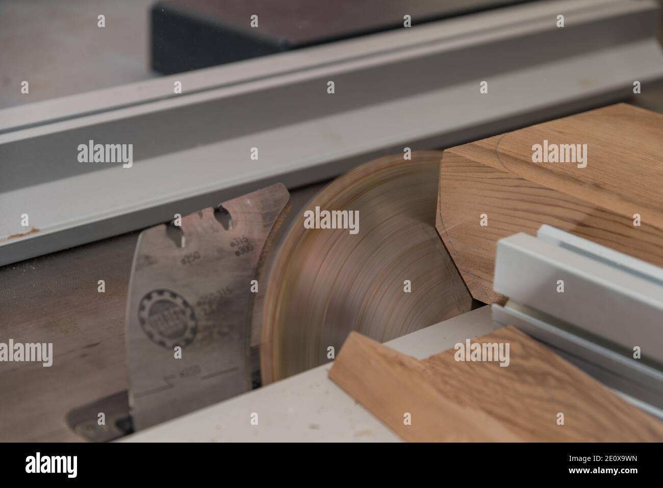 Angle Cutting With A Circular Saw - Close-up Stock Photo - Alamy
