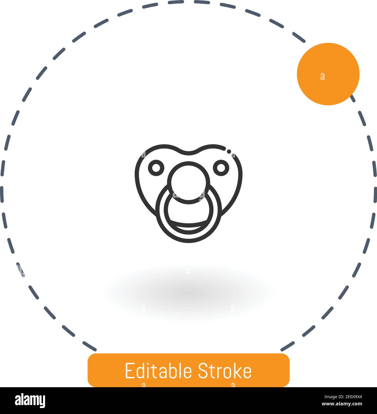 pacifier vector icon editable stroke outline icons for web and mobile ...