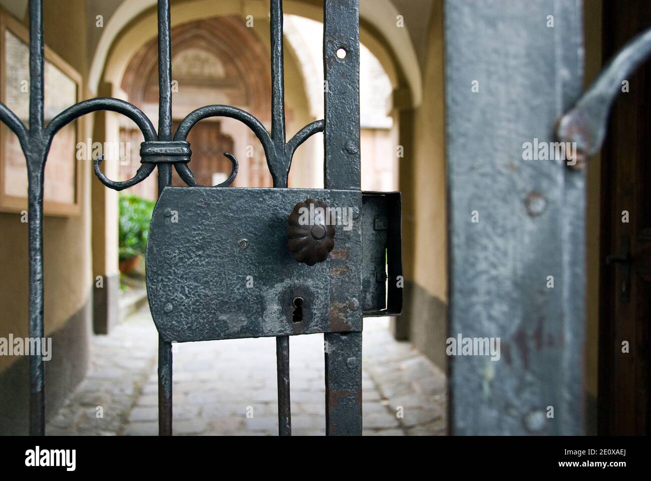 The iron gate of Nonnberg Abbey, featured in "The Sound of Music" movie ...
