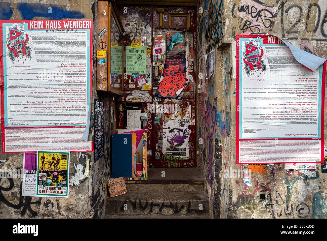 Dirt, Dirt And Paint Smear On An Empty Apartment Building In Berlin ...