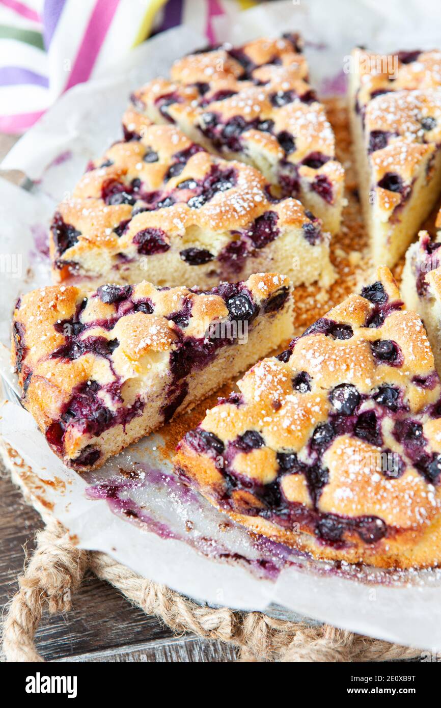 Homemade Blueberry Cake Stock Photo - Alamy