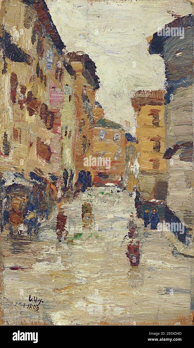 Lesser Ury Berliner Straßenszene Stock Photo - Alamy