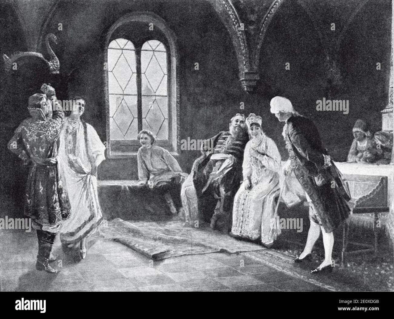 Lesson of dance in boyar family by I.Pass Stock Photo - Alamy