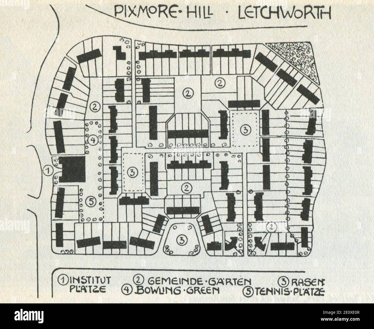 Letchworth stadsplan 1903 Stock Photo - Alamy