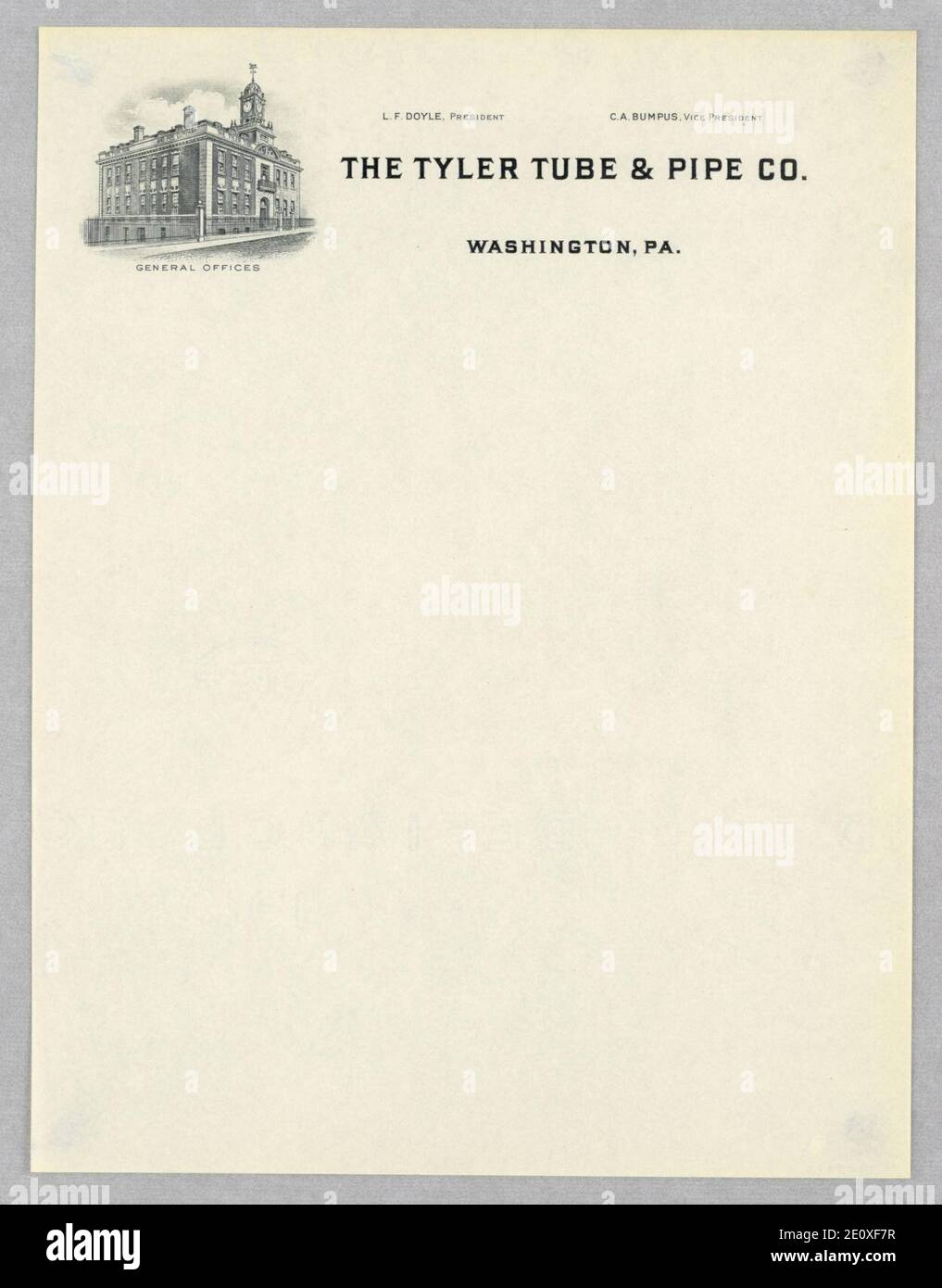 Letterhead, The Tyler Tube and Pipe Co., Washington, Pennsylvania, ca ...