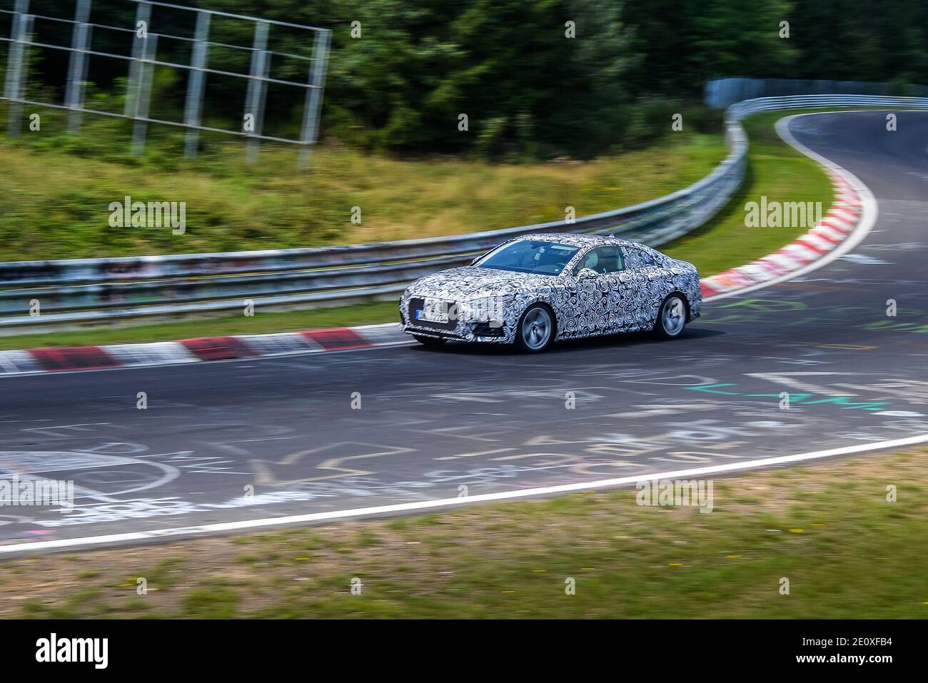 Nurburg, Germany - August 20, 2015. Nurburgring race track and the ...