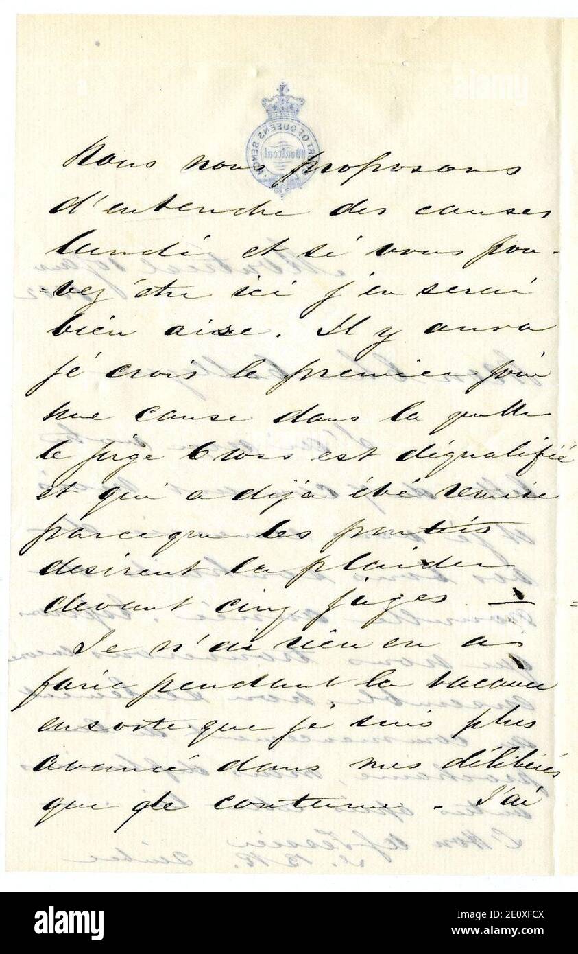 Lettre d'Antoine-Aimé Dorion à Ulric-Joseph Tessier 10 janvier 1882-2 ...
