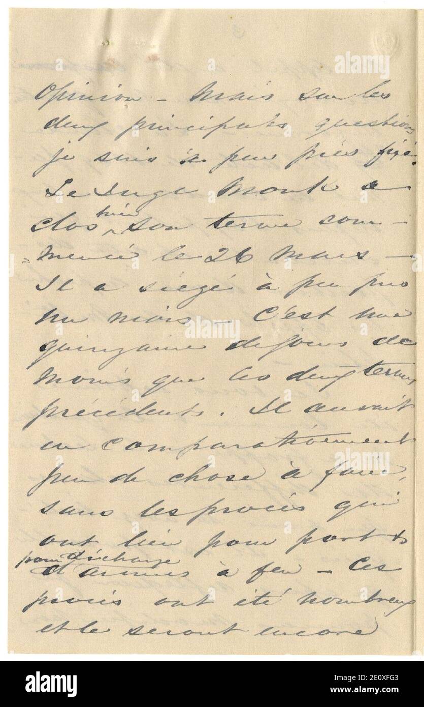 Lettre d'Antoine-Aimé Dorion à Ulric-Joseph Tessier 30 avril 1878-10 ...