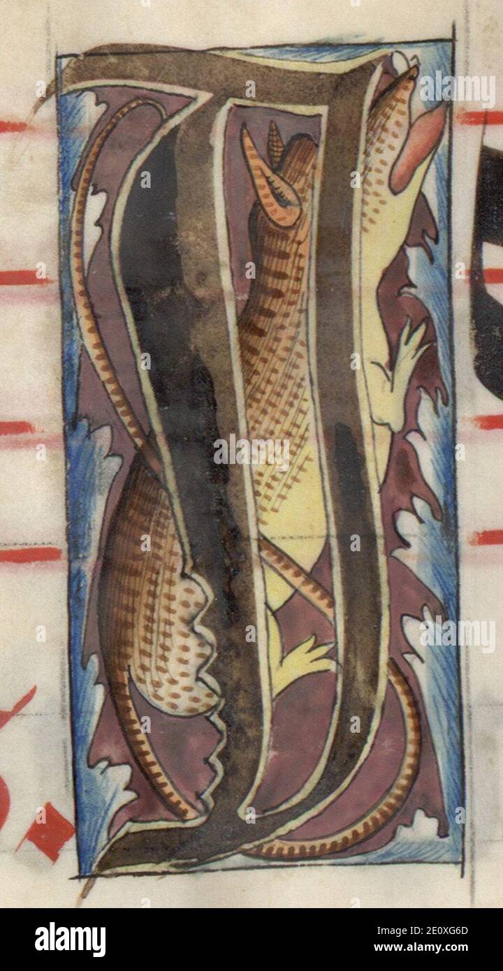 Lettrine I Ms. 74 Stock Photo - Alamy