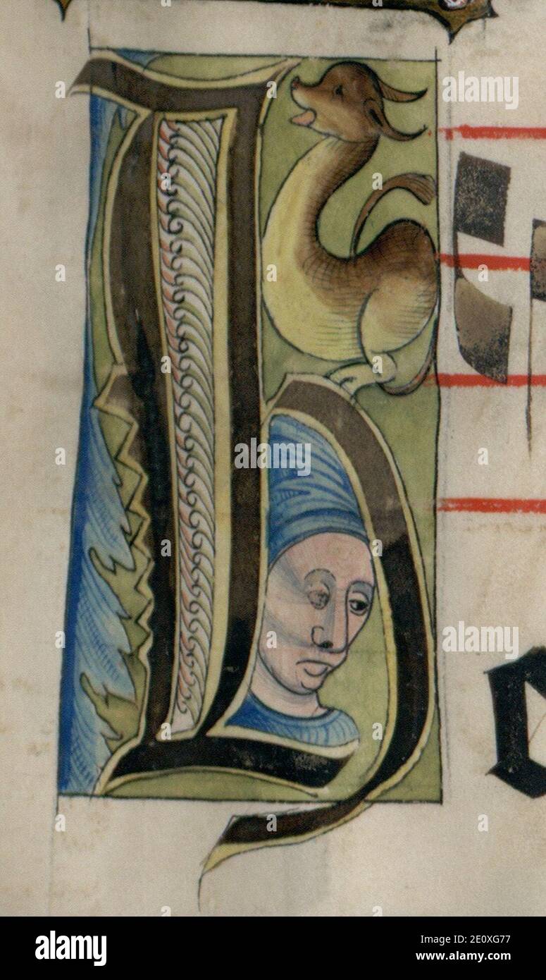 Lettrine H Ms. 74 Stock Photo - Alamy