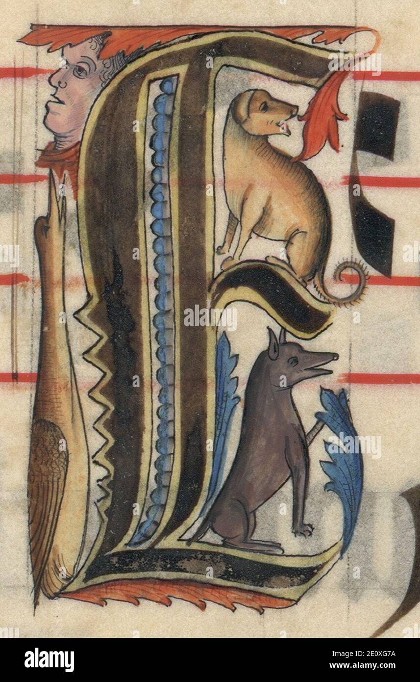 Lettrine E Ms. 74 Stock Photo - Alamy