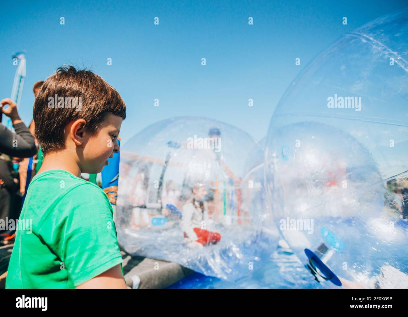 Children In Water Walking Ball High Resolution Stock Photography and ...
