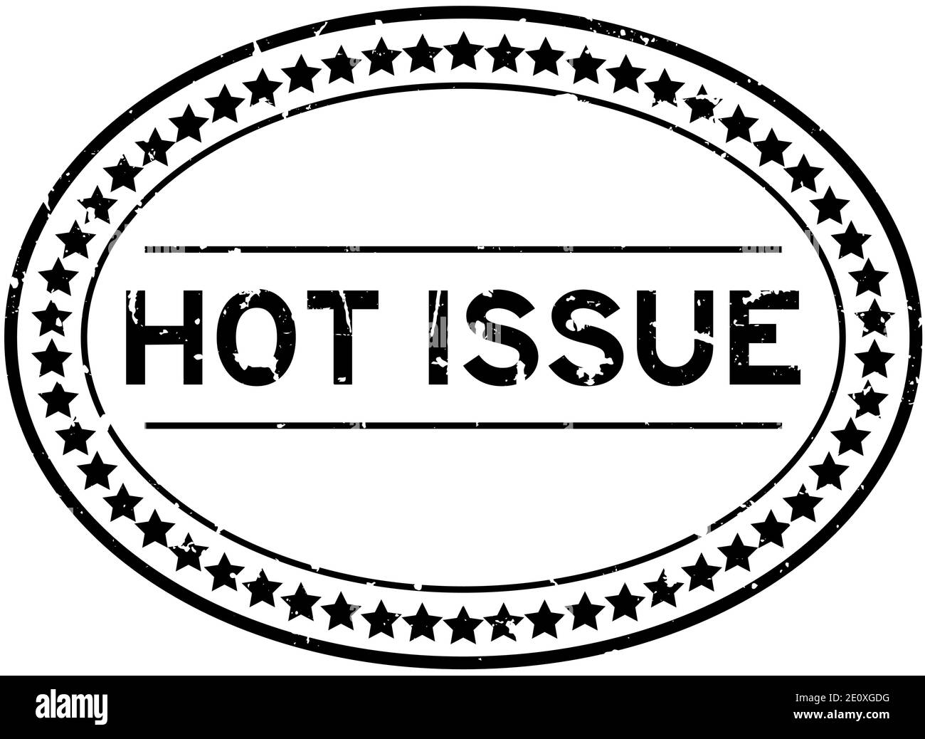 Grunge black hot issue word oval rubber seal stamp on white background ...