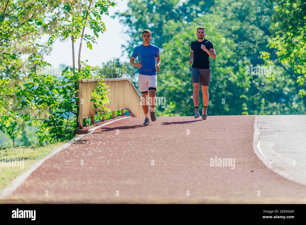 Boys running through forest hi-res stock photography and images - Alamy
