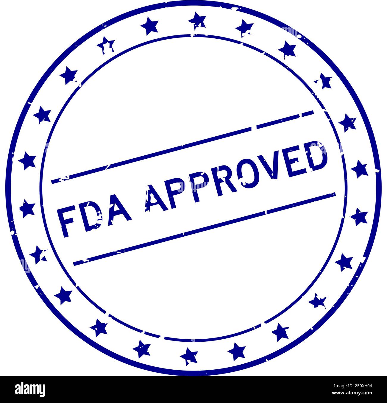 Grunge blue FDA (abbreviation of food and drug administration) approved ...