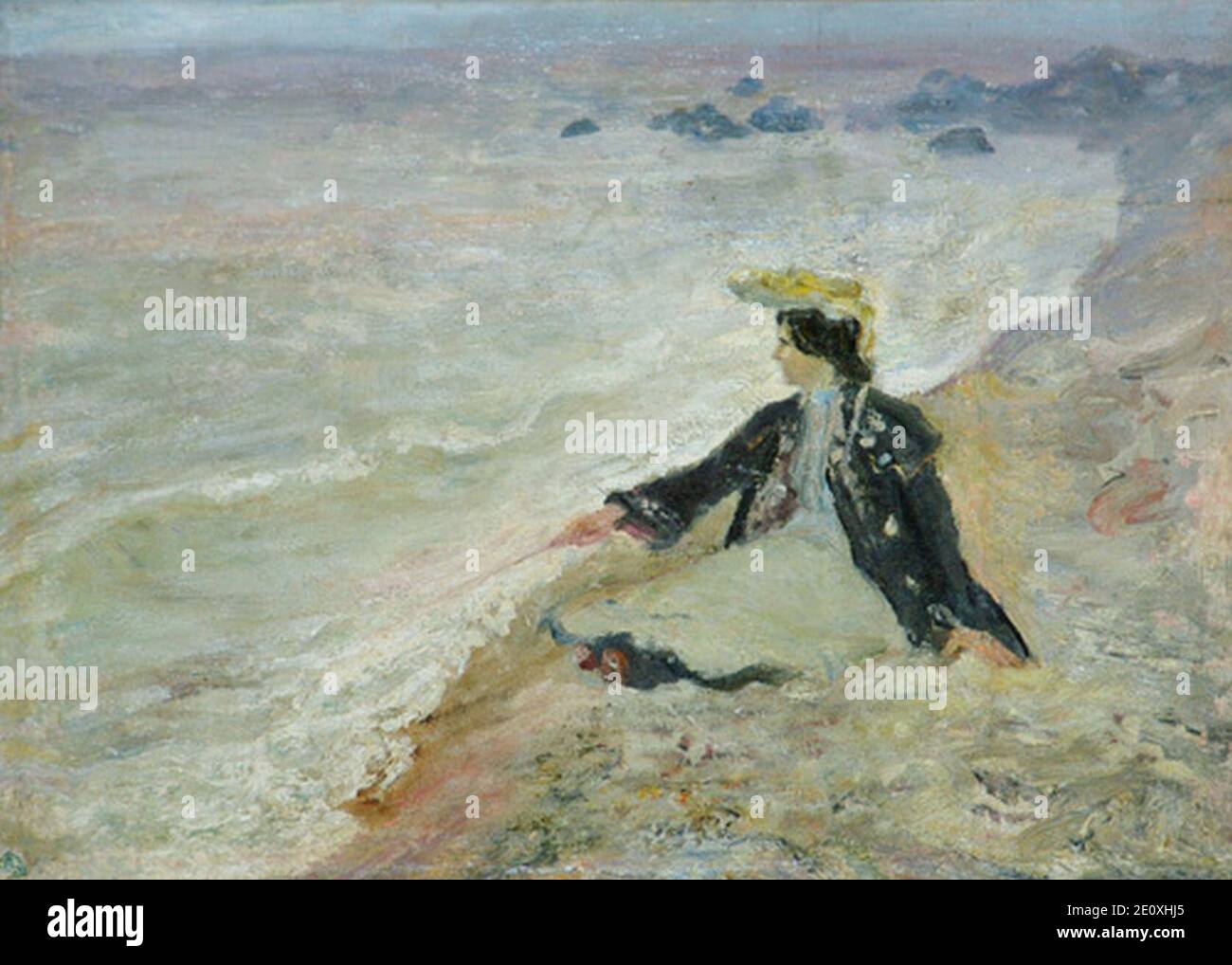 Lev Alperovich. Woman near sea Stock Photo - Alamy