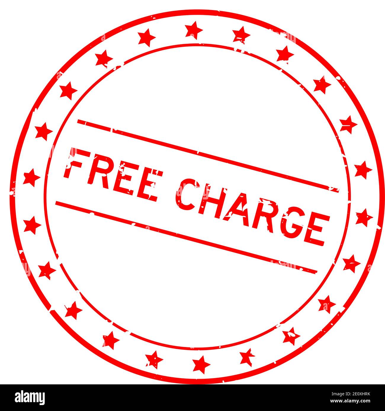 Grunge red free charge word round rubber seal stamp on white background Stock Vector Image & Art ...