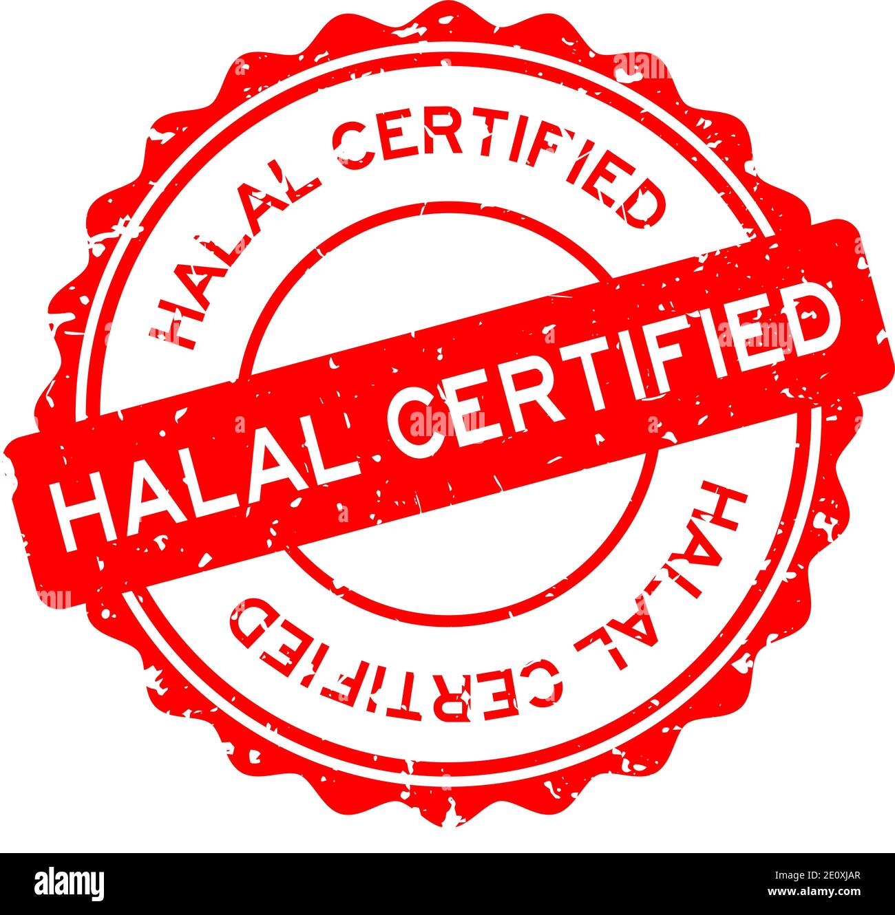 Grunge red halal certified word round rubber seal stamp on white background Stock Vector Image ...