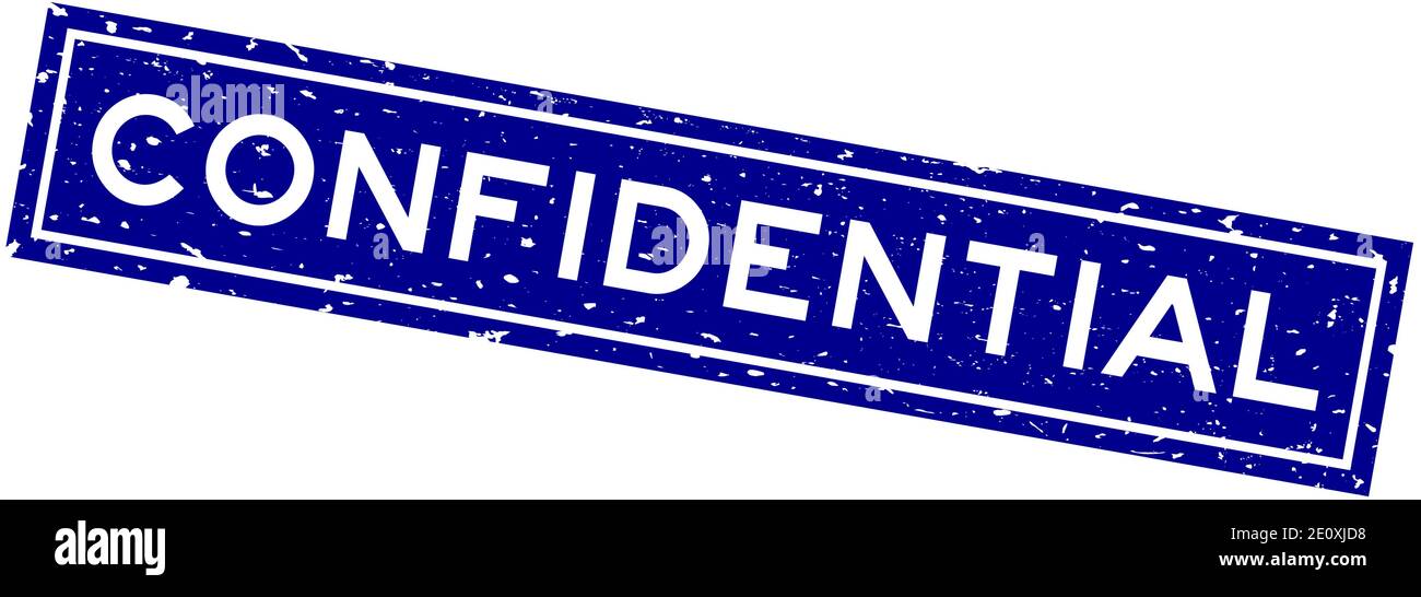 Grunge blue confidential word square rubber seal stamp on white background Stock Vector Image ...