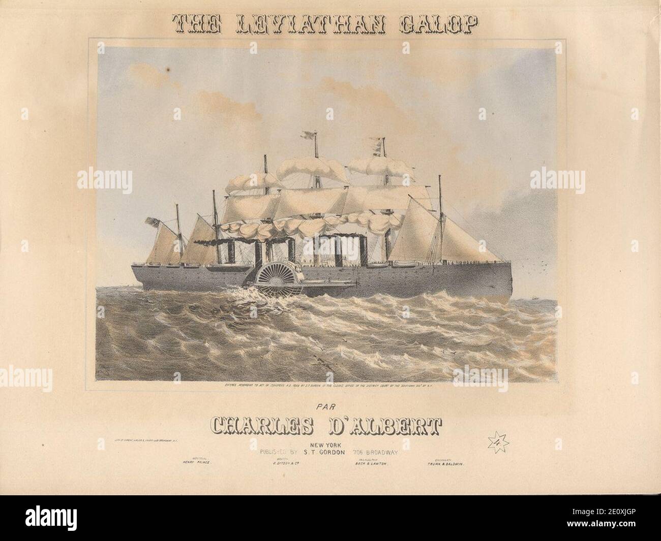 Leviathan ship - Cover of sheet music for The Leviathan Galop by ...