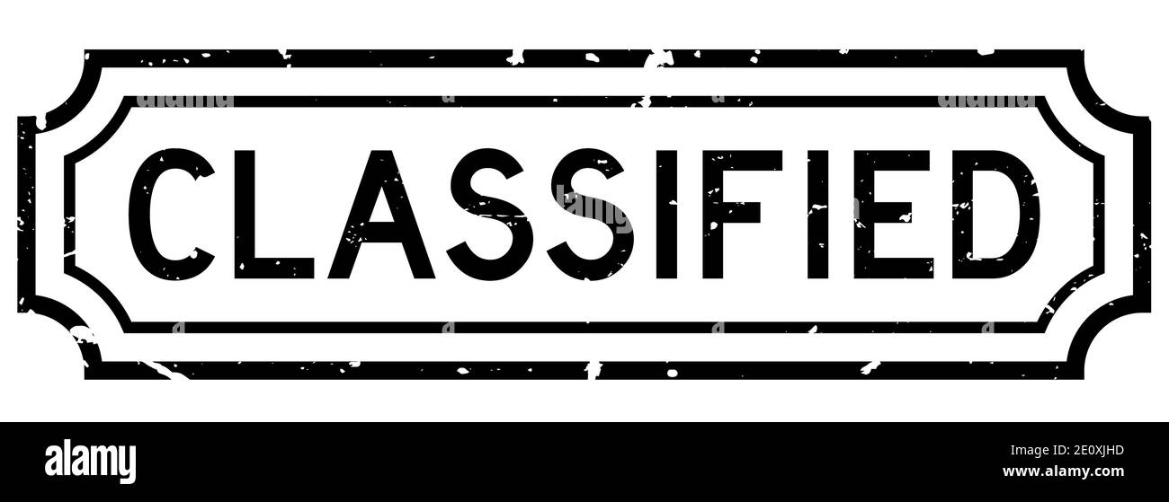 Grunge black classified word rubber seal stamp on white background ...