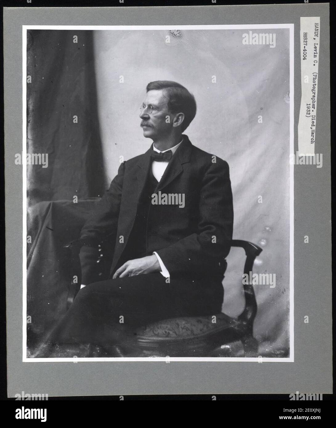 Levin Handy, three-quarter-length portrait, seated, facing left Stock ...