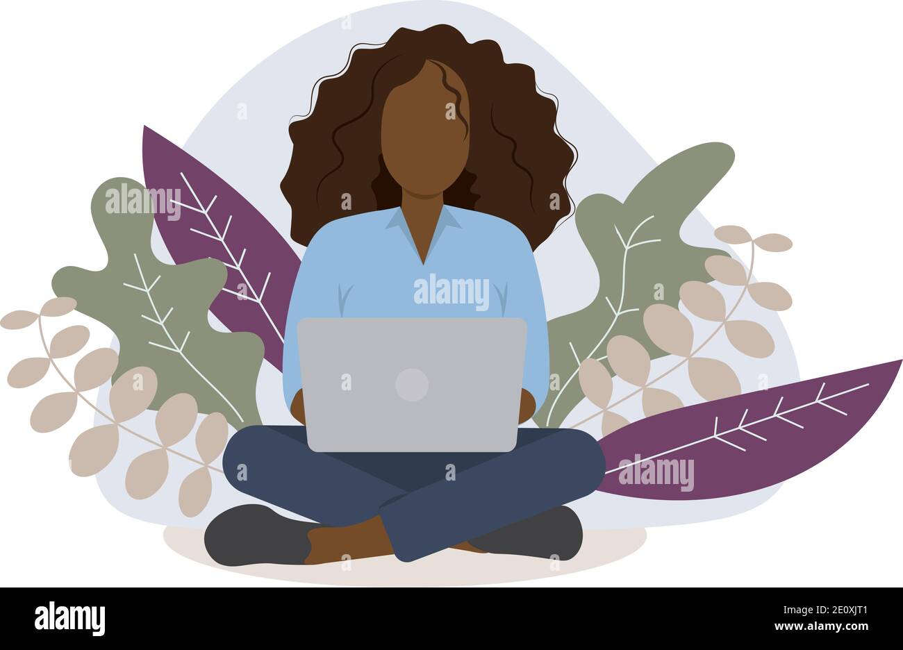 Student learning laptop home Stock Vector Images - Alamy