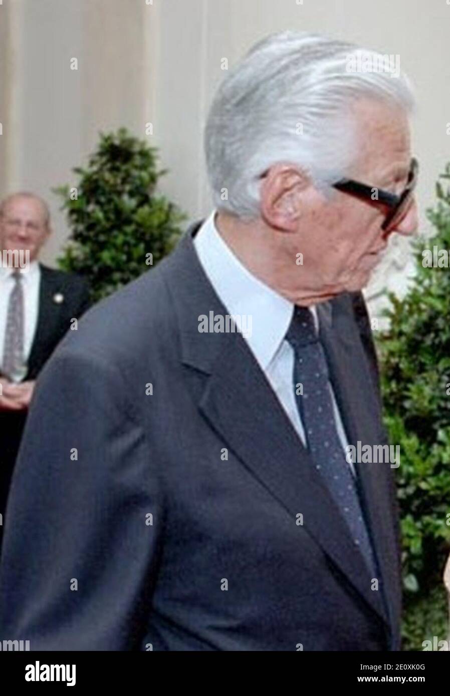 Lew Wasserman standing in Cross Hall during Reception and Presentation ...