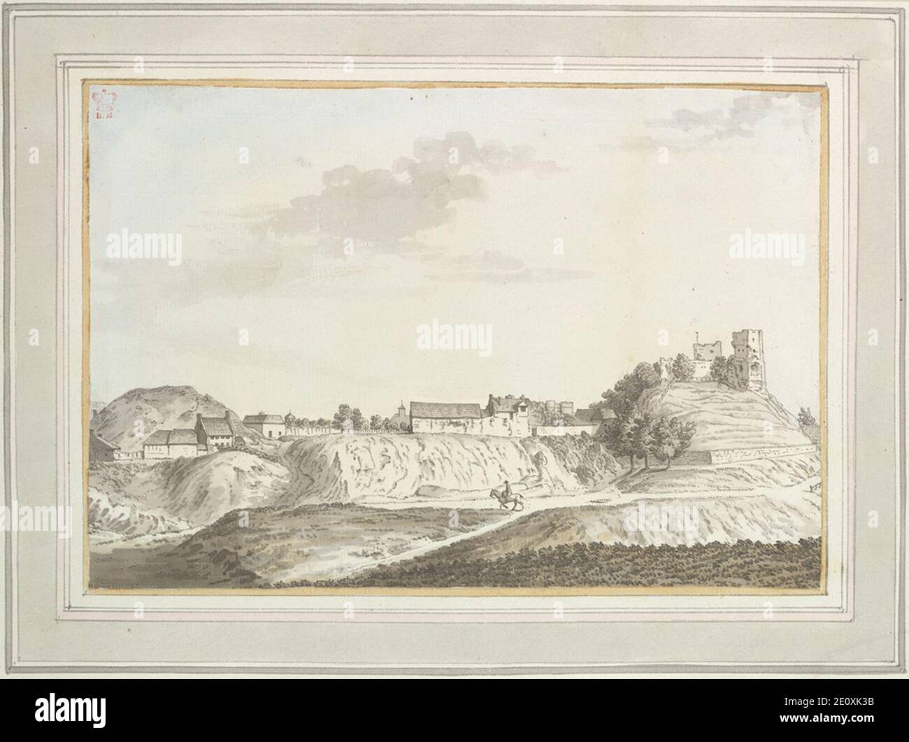 Lewes Castle by Samuel Hieronymus Grimm 1785 Stock Photo - Alamy