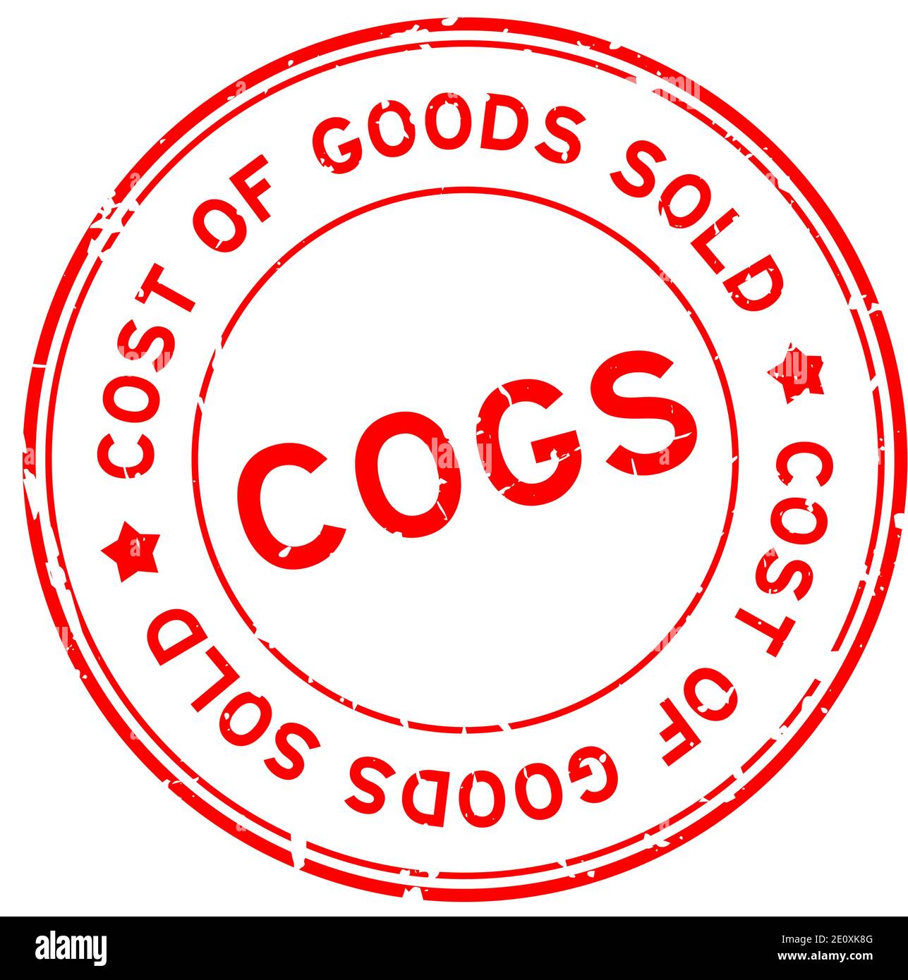 Grunge red COGS Cost of goods sold word round rubber seal stamp on white background Stock Vector ...