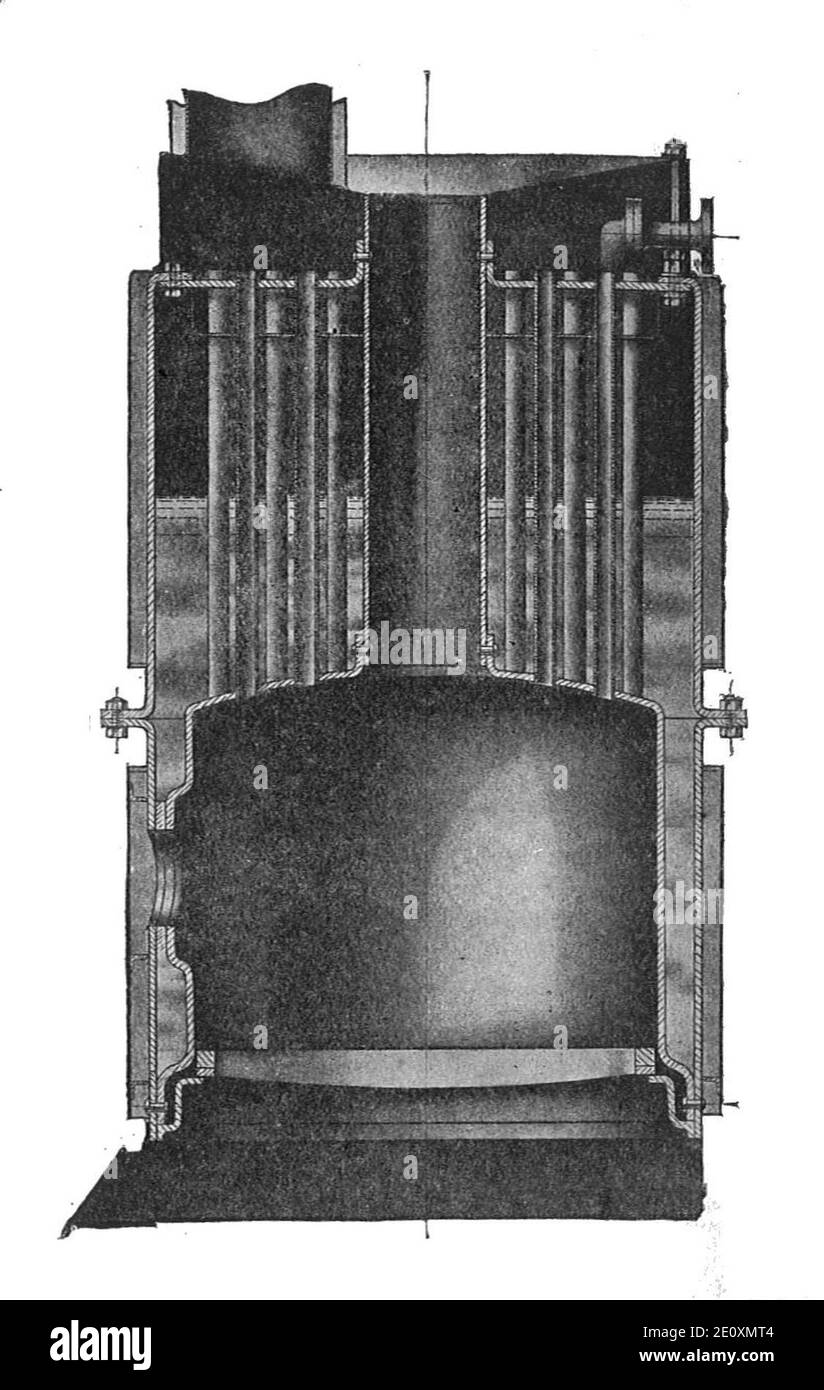 Leyland steam wagon boiler, section (Rankin Kennedy, Modern Engines ...