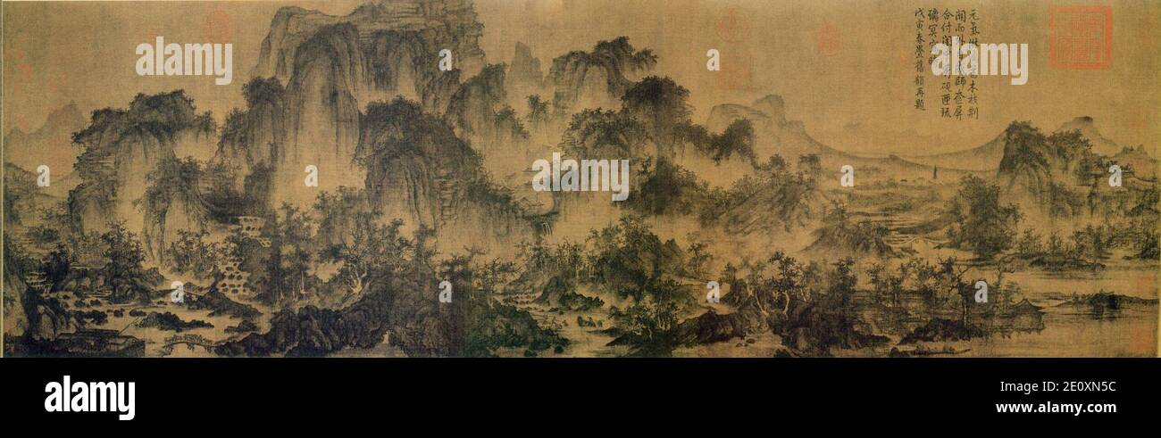 Li Cheng, Luxuriant Forest among Distant Peaks Stock Photo - Alamy