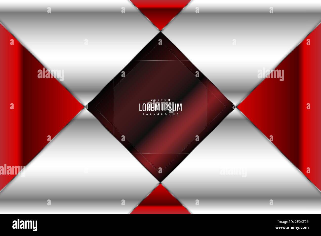 Luxury background of red with silver glossy.Elegant metal modern design ...