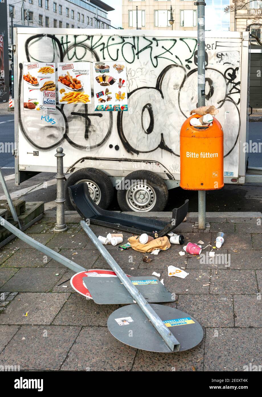 Dirt And Grime On A Main Street In Berlin Stock Photo - Alamy