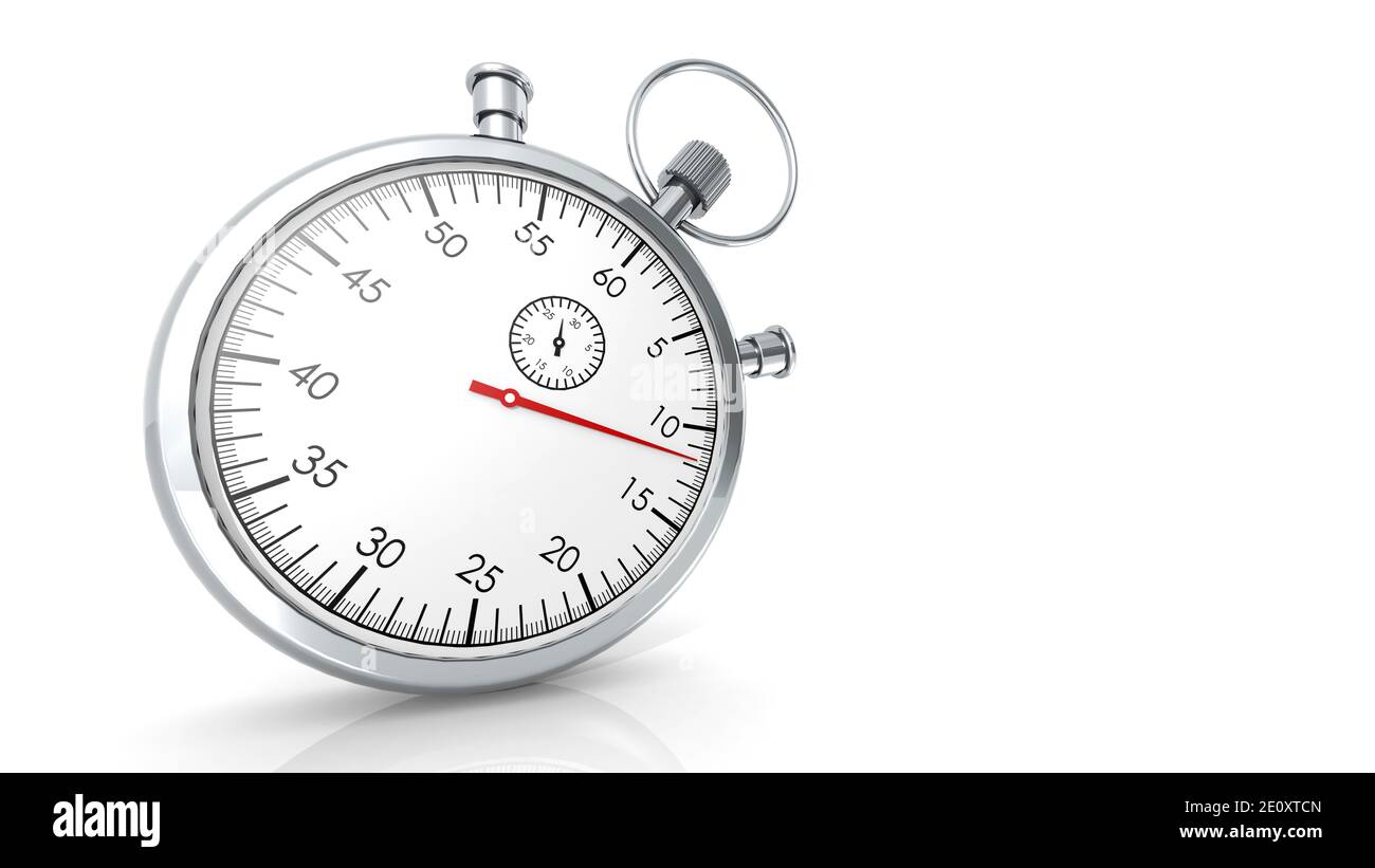Classic stopwatch isolated on white background, 3D rendering Stock Photo - Alamy
