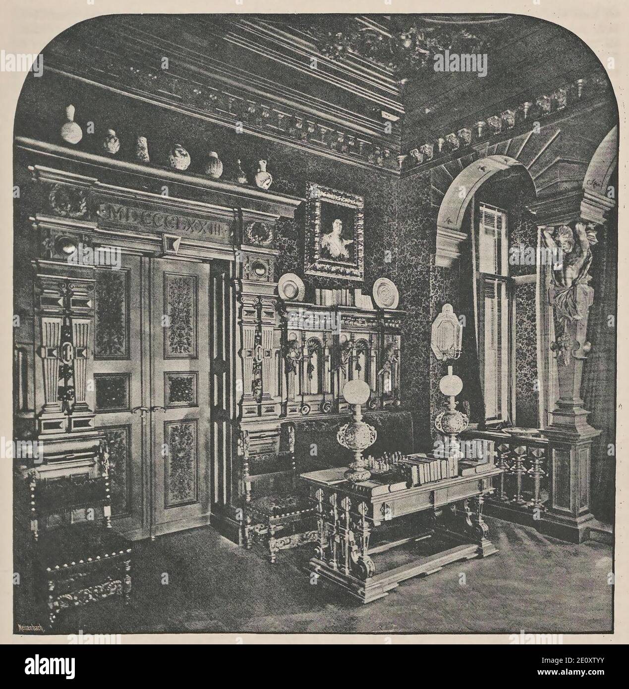 Library Palais Todesco, Vienna, ca. 1884 Stock Photo - Alamy