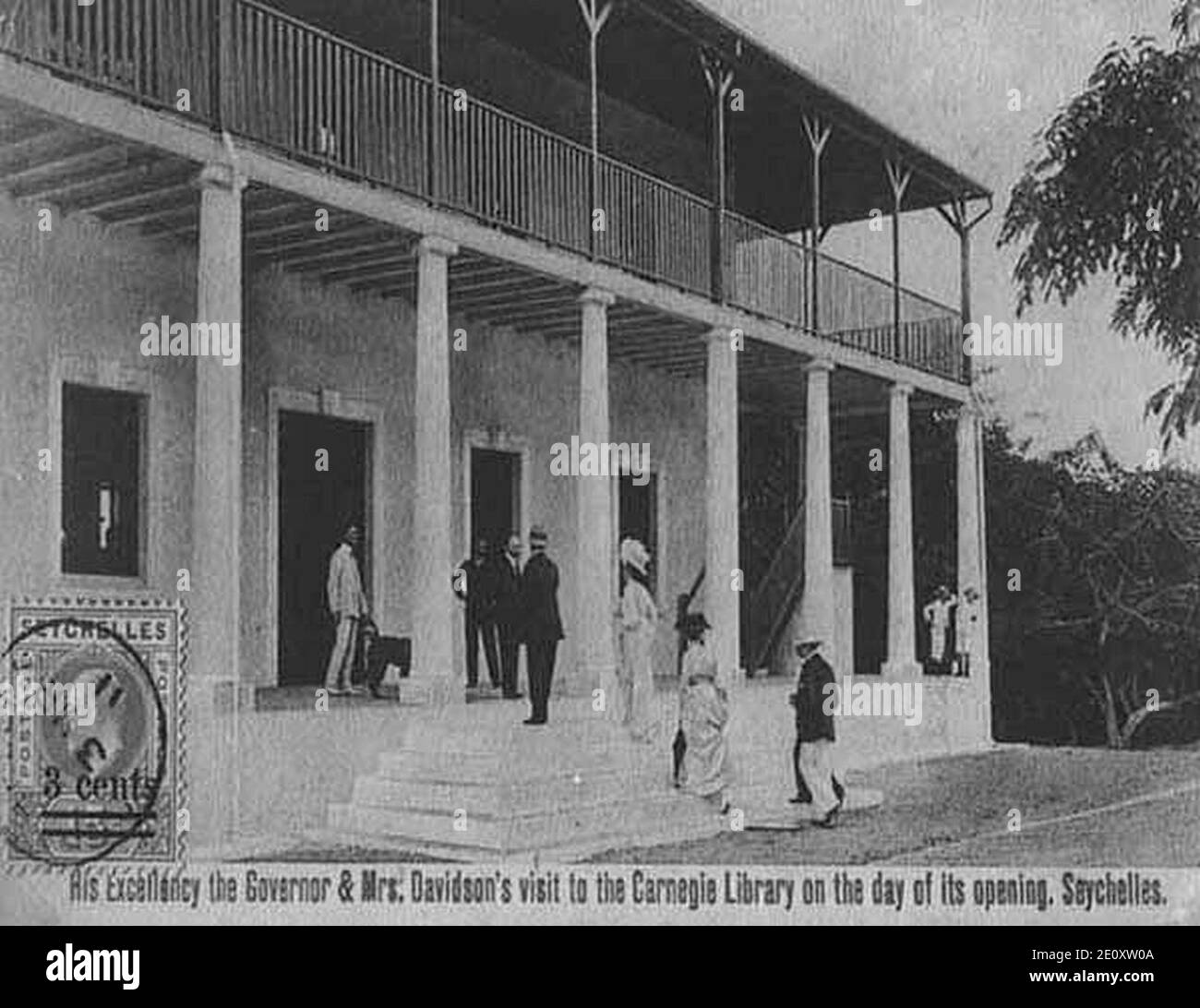 Library of Seychelles opening 1910 Stock Photo - Alamy