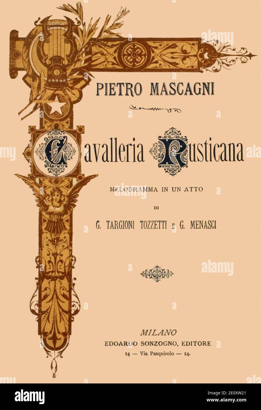Libretto Cavalleria Rusticana 1906 Stock Photo - Alamy