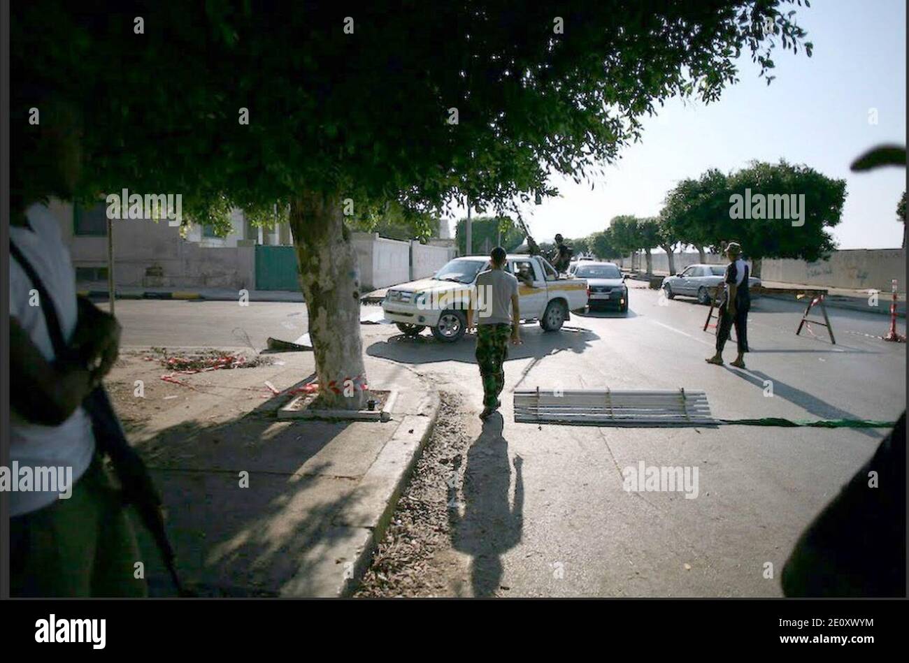 Libya rebel checkpoint Stock Photo - Alamy