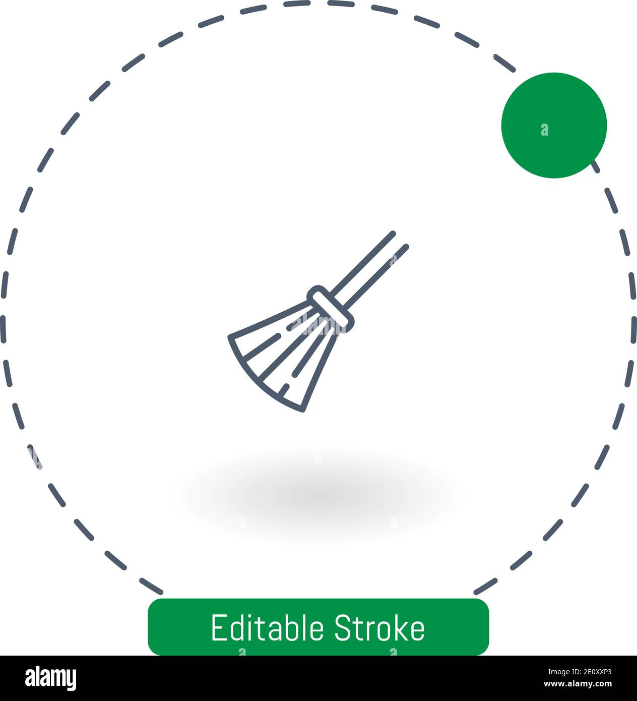 broom vector icon editable stroke outline icons for web and mobile ...
