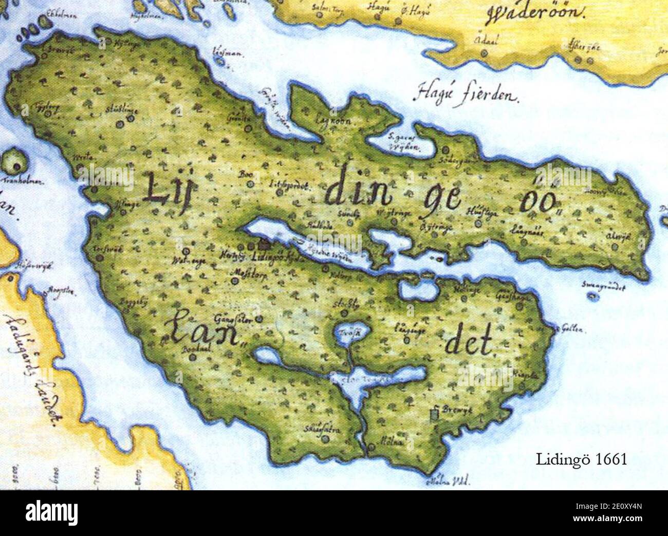 Lidingö map 1661 Stock Photo - Alamy